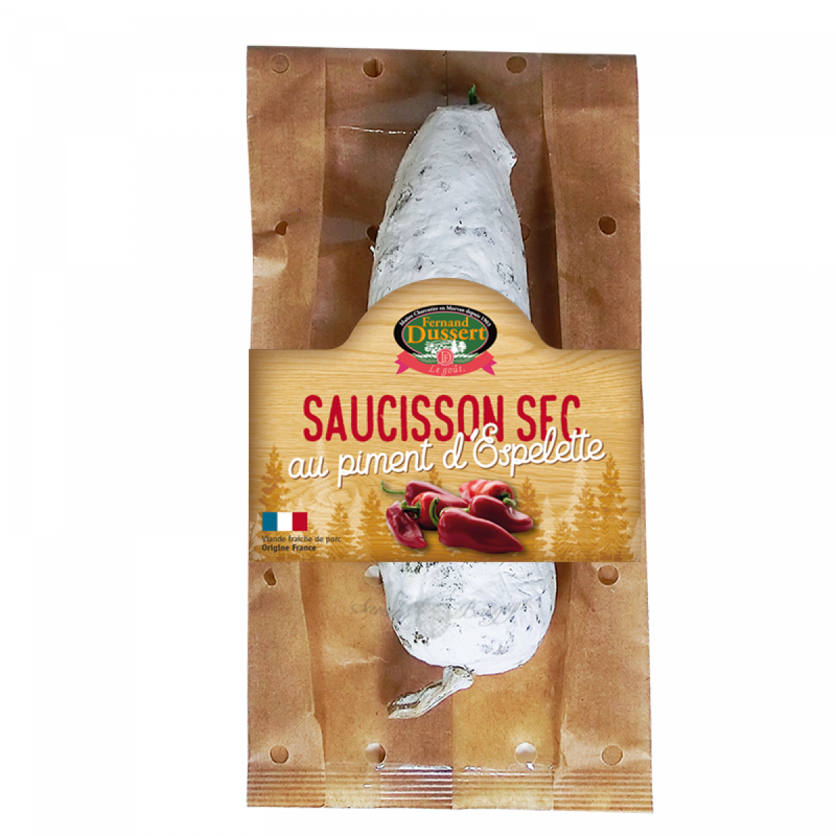 Saucisson Sec au Piment d'Espelette 200g - Saucissons Secs - Fernand ...